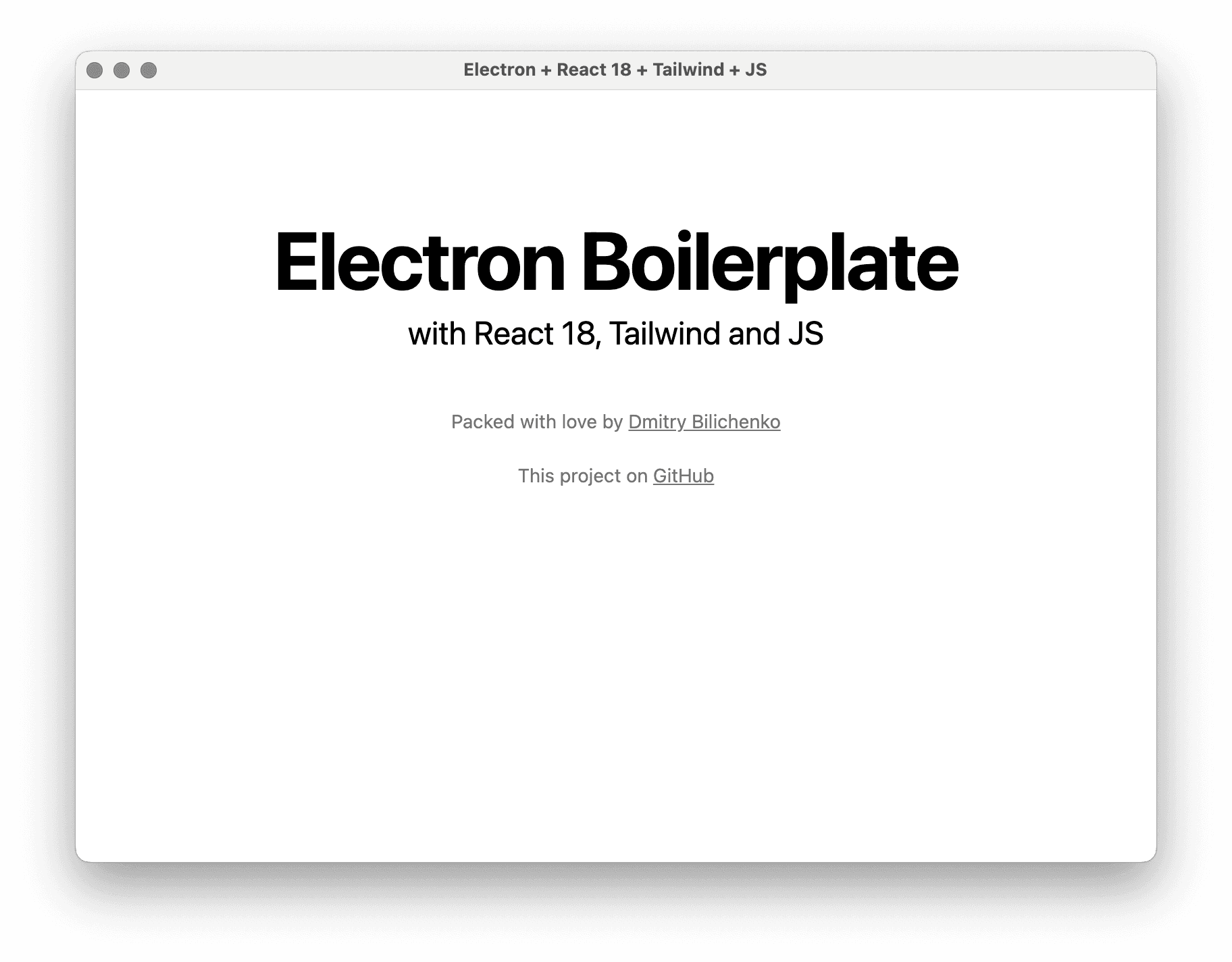 Electron Boilerplate With React 18 Tailwind And Js